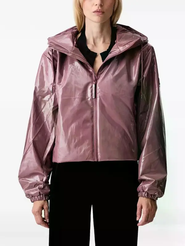 Rains Lohja Hooded Gloss-finish Insulated Jacket - Pink