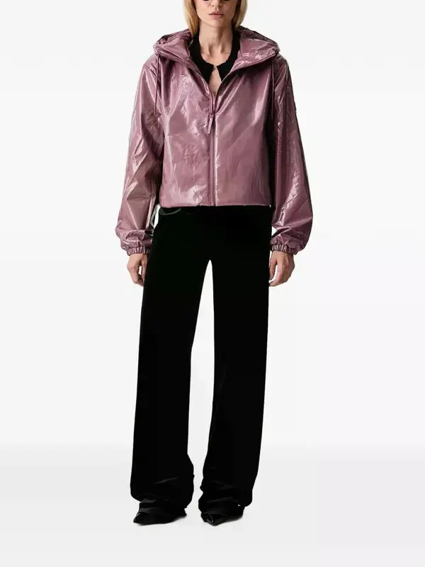Rains Lohja Hooded Gloss-finish Insulated Jacket - Pink