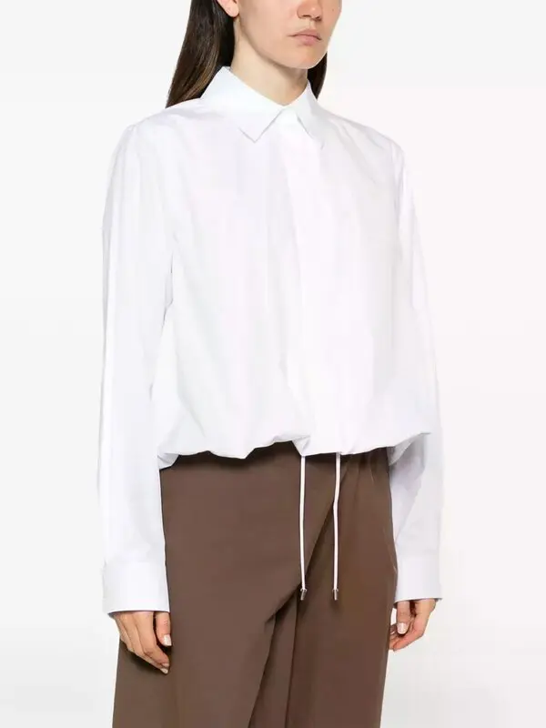 Loewe Drawstring-hem Embroidered-logo Shirt