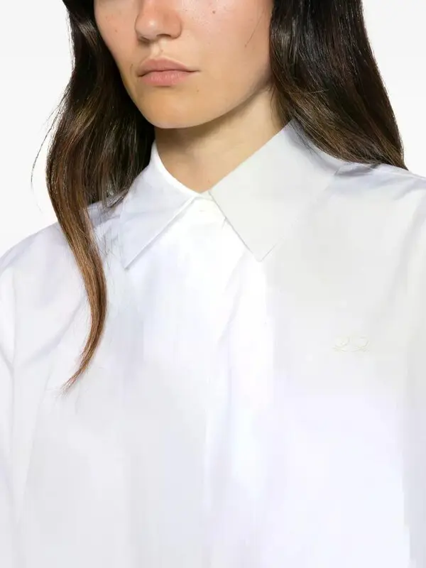 Loewe Drawstring-hem Embroidered-logo Shirt