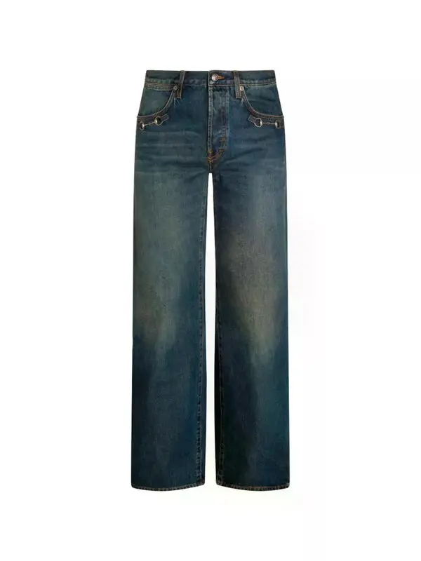 Gucci Horsebit Low-rise Jeans - Blue