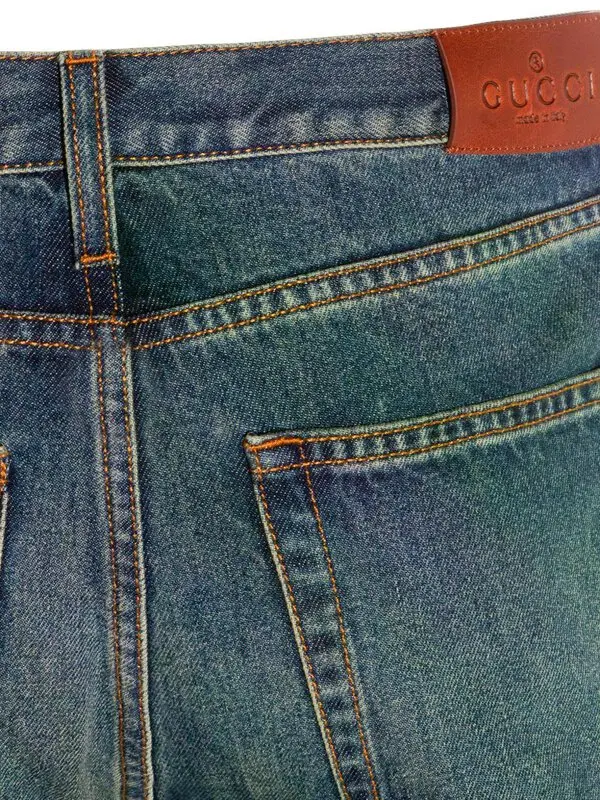 Gucci Horsebit Low-rise Jeans - Blue