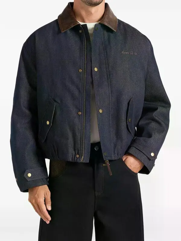 Manière De Voir Cameron Oversized Denim Bomber Jacket - Blue