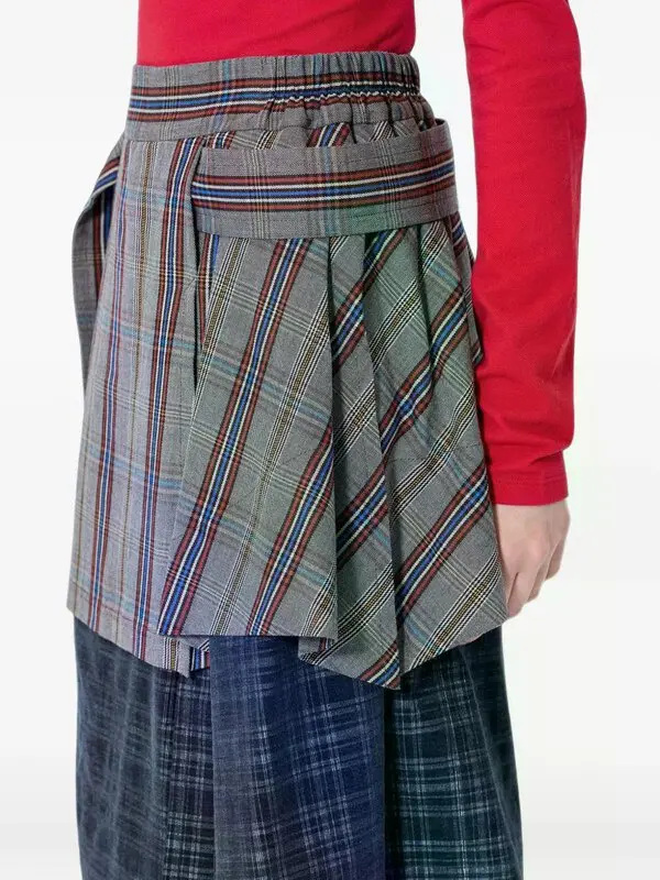 VIVIENNE WESTWOOD Plaid Layered Asymmetrical Skirt