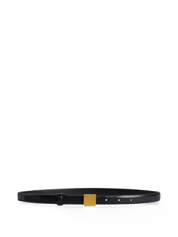 Alberta Ferretti Textured-buckle Sheepskin Belt - Black