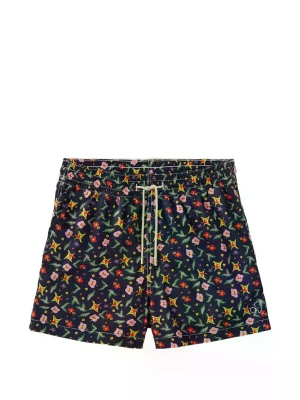 ARRELS BARCELONA Navy Gardens Floral-print Swim Shorts - Blue