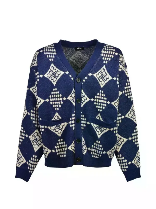 BREATH Diamond-knit Cardigan - Blue
