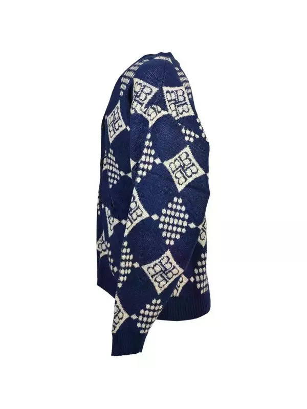 BREATH Diamond-knit Cardigan - Blue