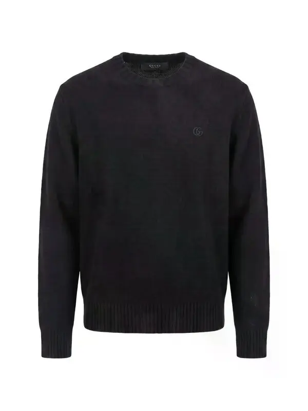 Gucci Interlocking G Embroidered Wool Sweater - Black