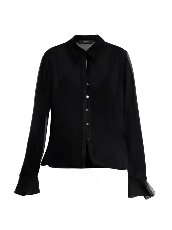 Gucci Georgette Light Silk Shirt - Black