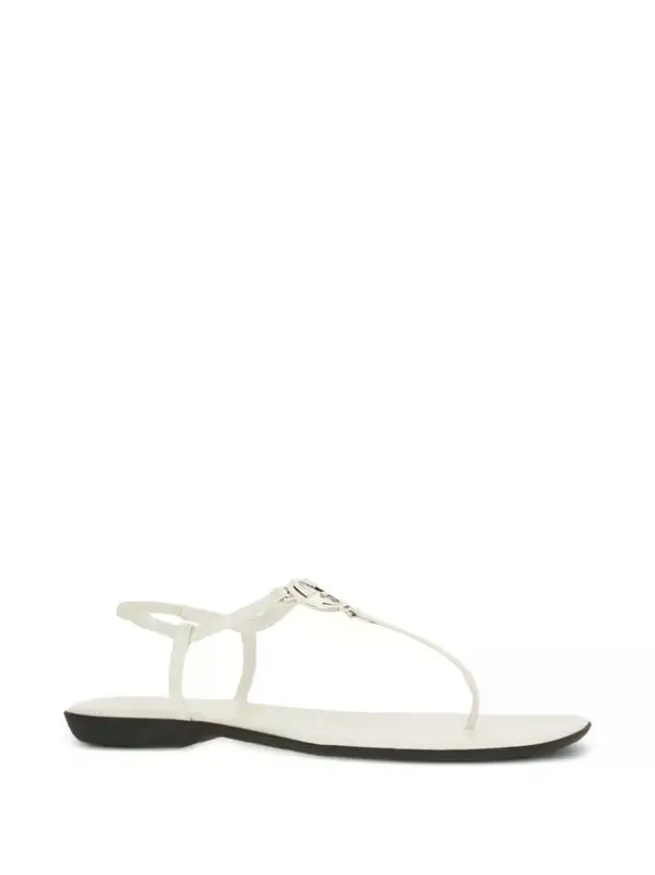 Gucci Interlocking G Leather Sandals - White