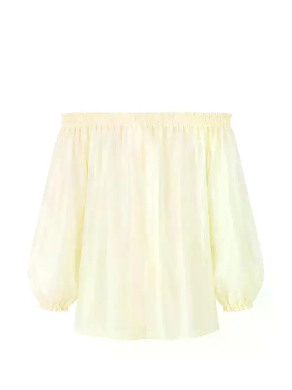 HANITA Floral-detail Off-the-shoulder Blouse - Neutrals