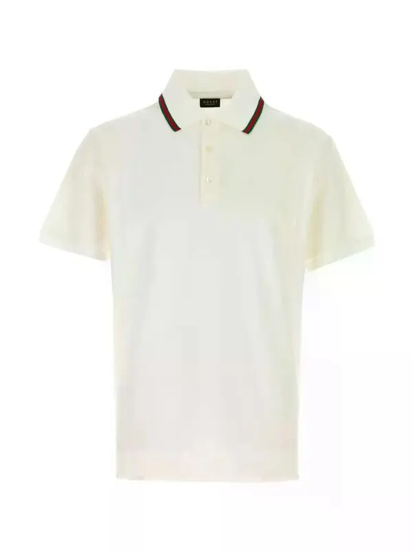 Gucci Web-stripe Piqué Polo Shirt - White