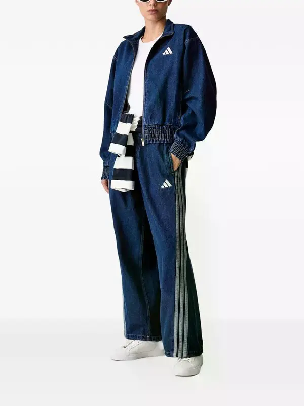 Adidas Stadium Washed Side-stripe Loose Fit Pants - Blue