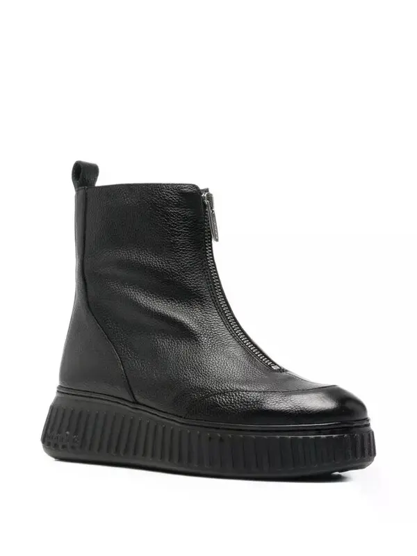 WONDERS Front-zip Grained-leather Boots