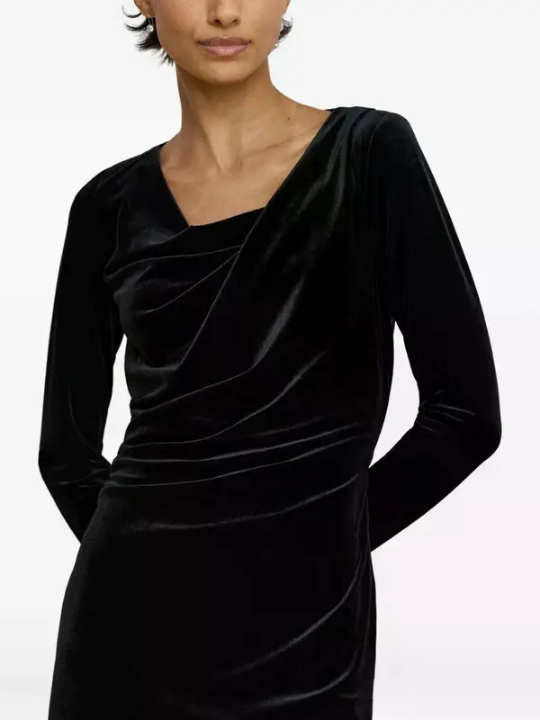 Ralph Lauren Draped Velvet Midi Dress