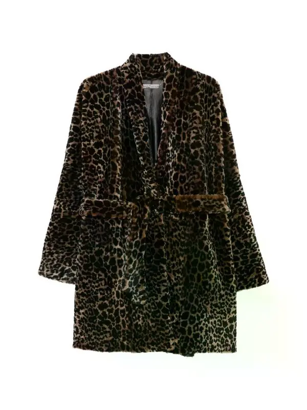 Nour Hammour Raquel Leopard-print Belted Coat