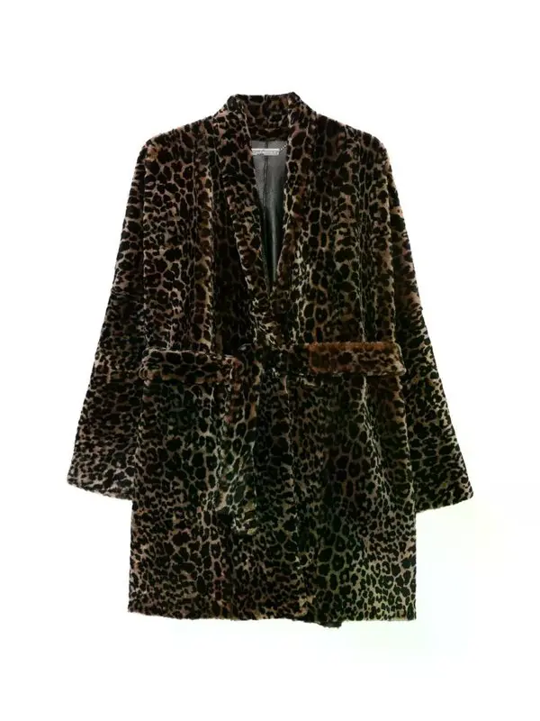 Nour Hammour Raquel Leopard-print Belted Coat