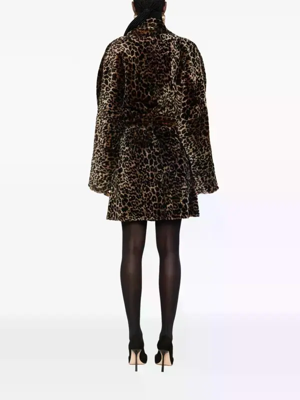 Nour Hammour Raquel Leopard-print Belted Coat