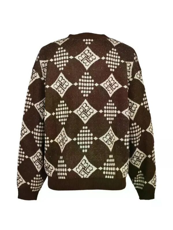 BREATH Diamond-knit Cardigan - Brown