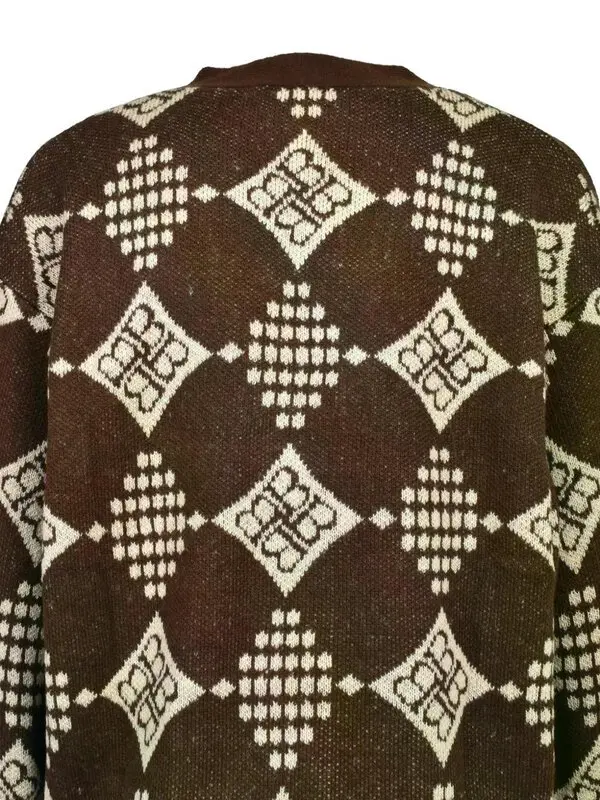 BREATH Diamond-knit Cardigan - Brown