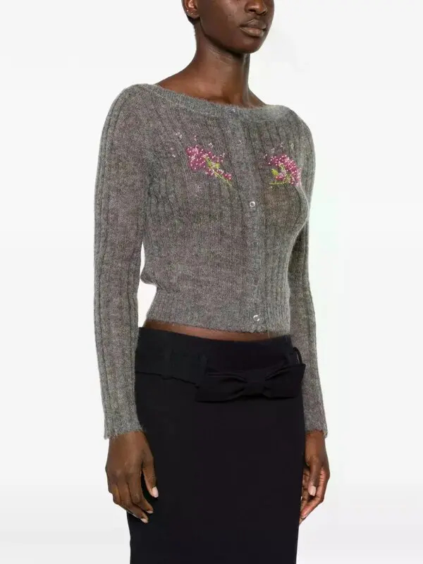 SHUSHU/TONG Beaded Floral-embellished Cardigan