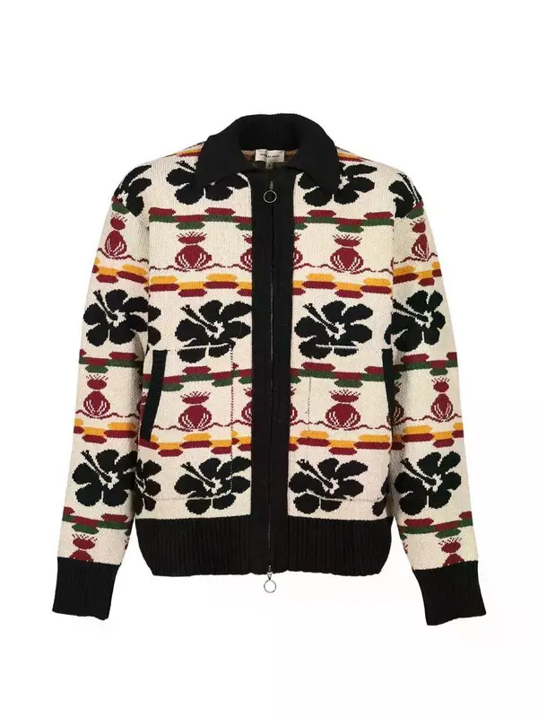 NICHOLAS DALEY Hibiscus Intarsia-knit Cardigan