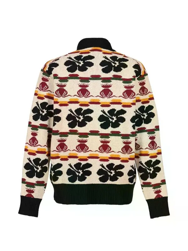 NICHOLAS DALEY Hibiscus Intarsia-knit Cardigan