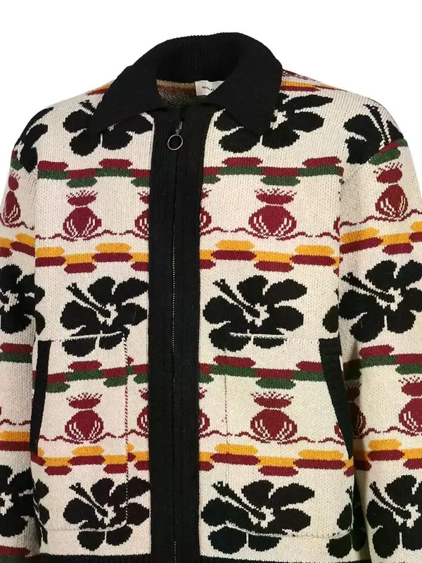 NICHOLAS DALEY Hibiscus Intarsia-knit Cardigan