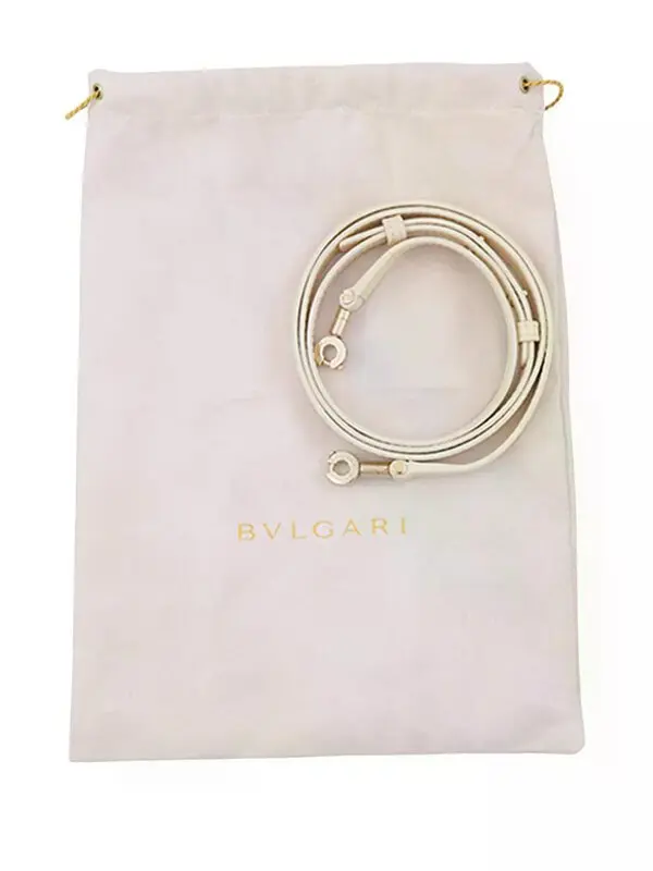 BVLGARI 2010-2026 Mini Embossed Leather Logo Infinitum Satchel