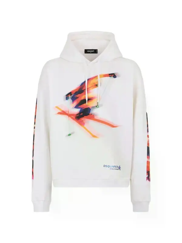 Dsquared2 Graphic-print Drawstring Cotton Hoodie