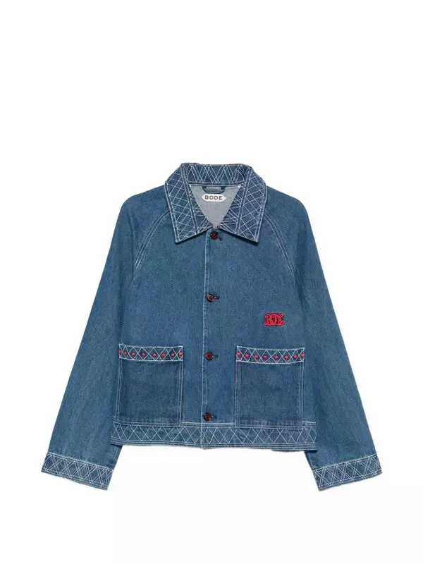 BODE Embroidered Denim Jacket