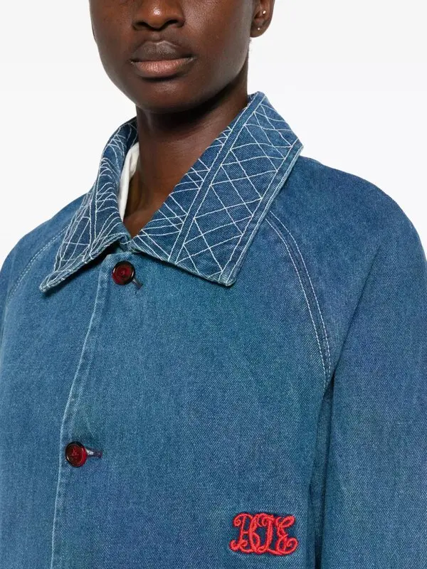 BODE Embroidered Denim Jacket