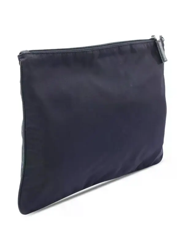 Prada 2013-2026 Saffiano Trimmed Tessuto Clutch Bag