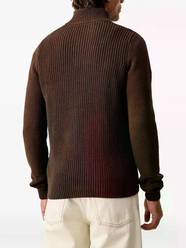 AERONAUTICA MILITARE Ribbed-knit Button-neck Sweater