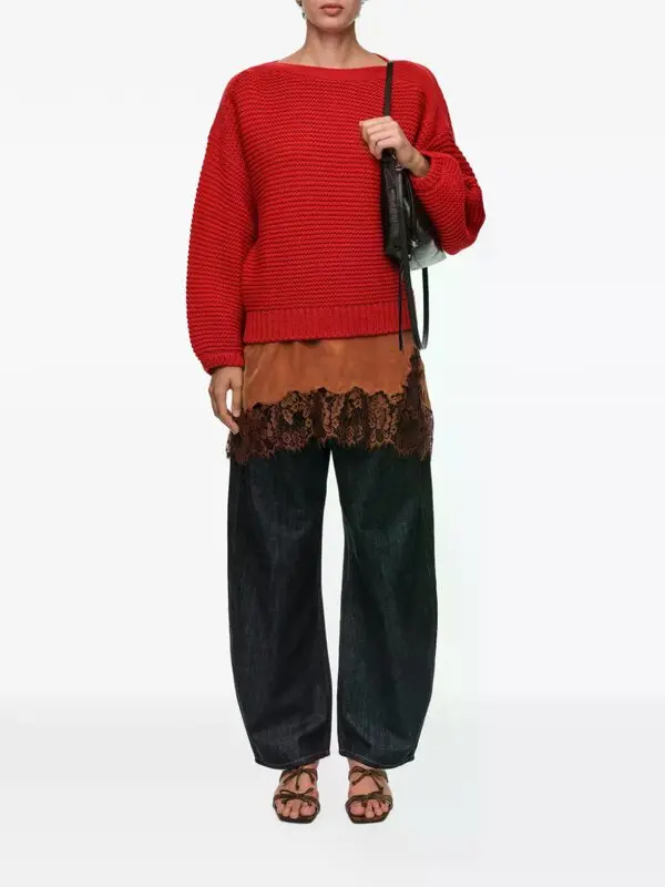 Bimba Y Lola Boat-neck Sweater With Volume - Red