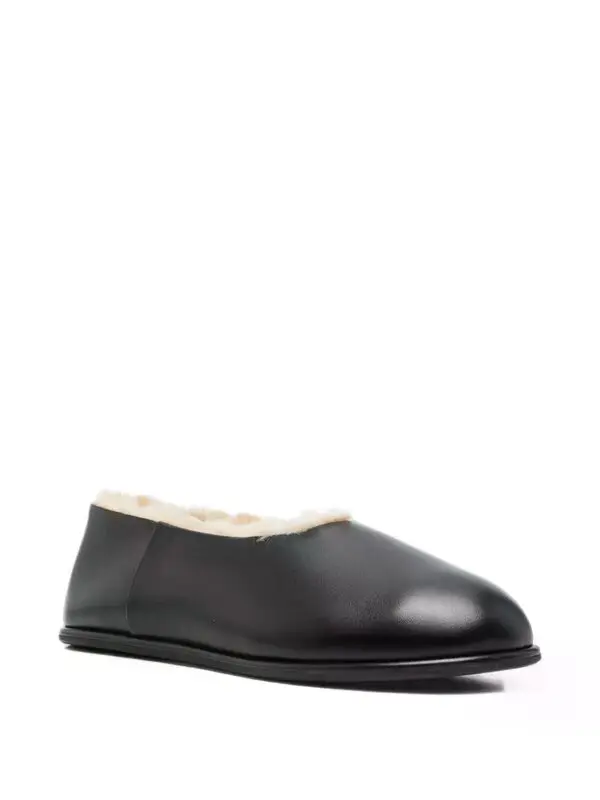 Dear Frances Shearling-lined Leather Slippers
