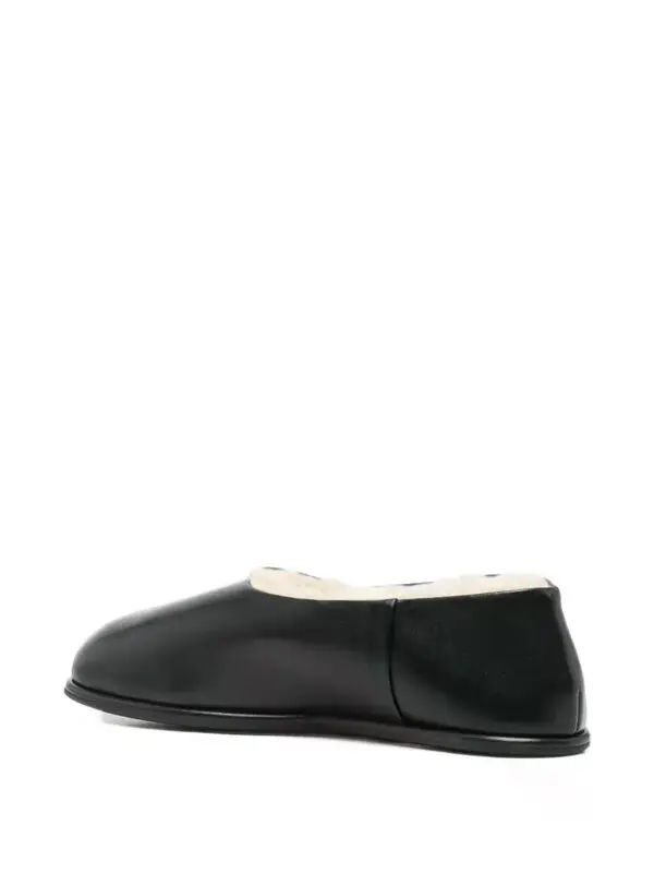 Dear Frances Shearling-lined Leather Slippers