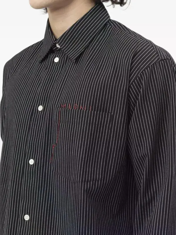 Marni Striped Logo-embroidered Shirt