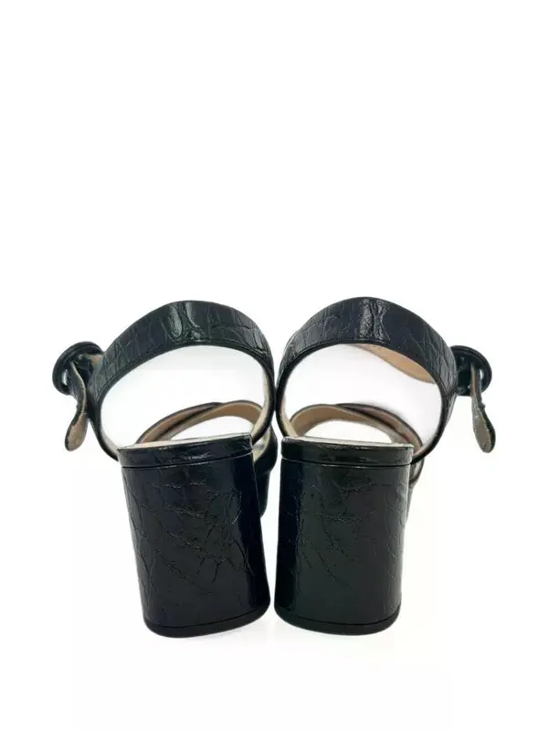 Prada 2020s Croc-embossed Crisscross Sandals