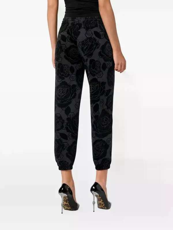 Philipp Plein Jogging Pants Flock Flower Monogram