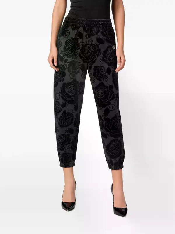 Philipp Plein Jogging Pants Flock Flower Monogram - Grey