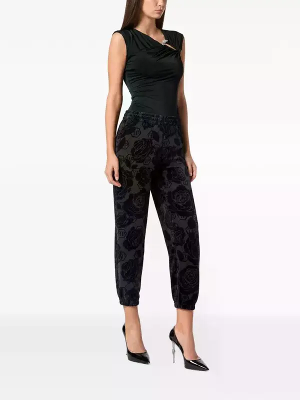 Philipp Plein Jogging Pants Flock Flower Monogram - Grey