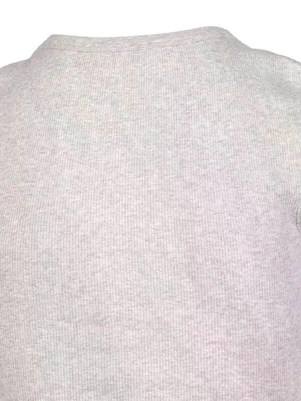 Sporty & Rich Ribbed Logo-patch T-shirt