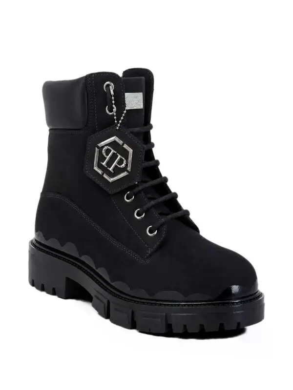 Philipp Plein Nabuk Lace-up Boots Immersed - Black