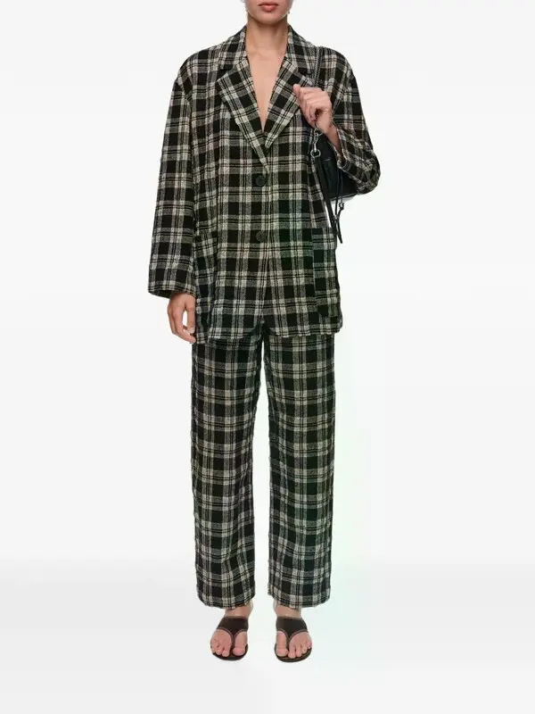 Bimba Y Lola Checked Darted Barrel-leg Trousers