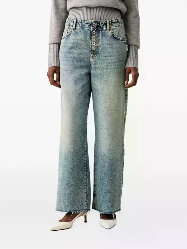 Patrizia Pepe Button-fastening Raw-cut Jeans