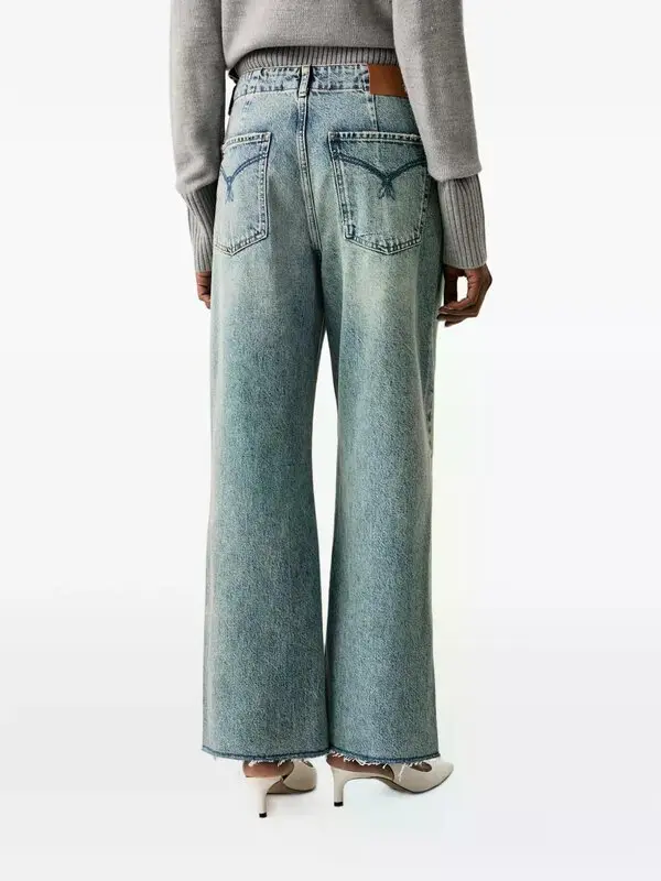 Patrizia Pepe Button-fastening Raw-cut Jeans