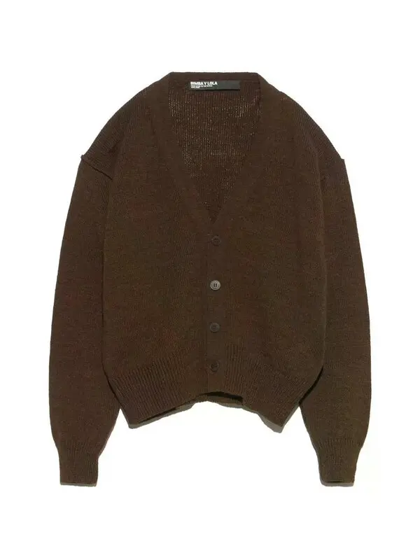 Bimba Y Lola Dark Wool Cardigan - Brown