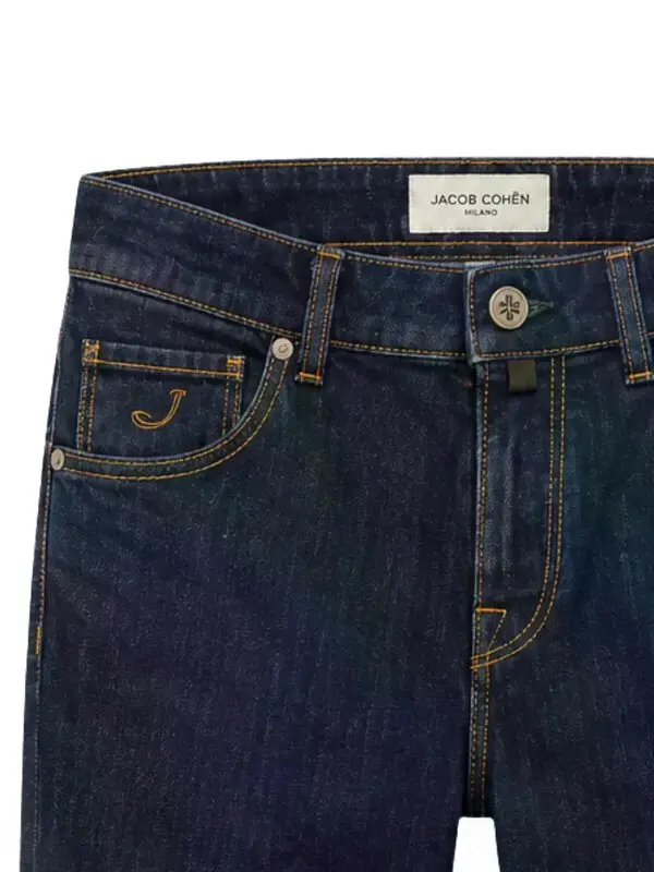 Jacob Cohen Logo-embroidered Contrast-stitch Jeans